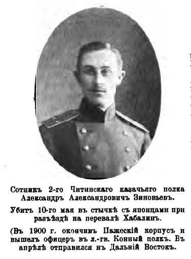 Зиновьев Александр Александрович — Офицеры русской императорской армии